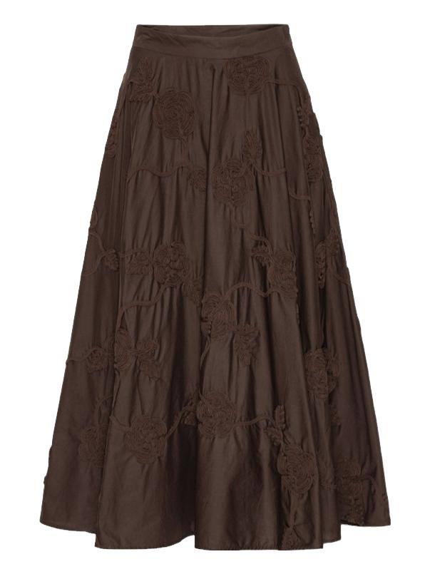 ROTATE BY BIRGER CHRISTENSEN ROTATE Floral Appliqué Maxi Skirt